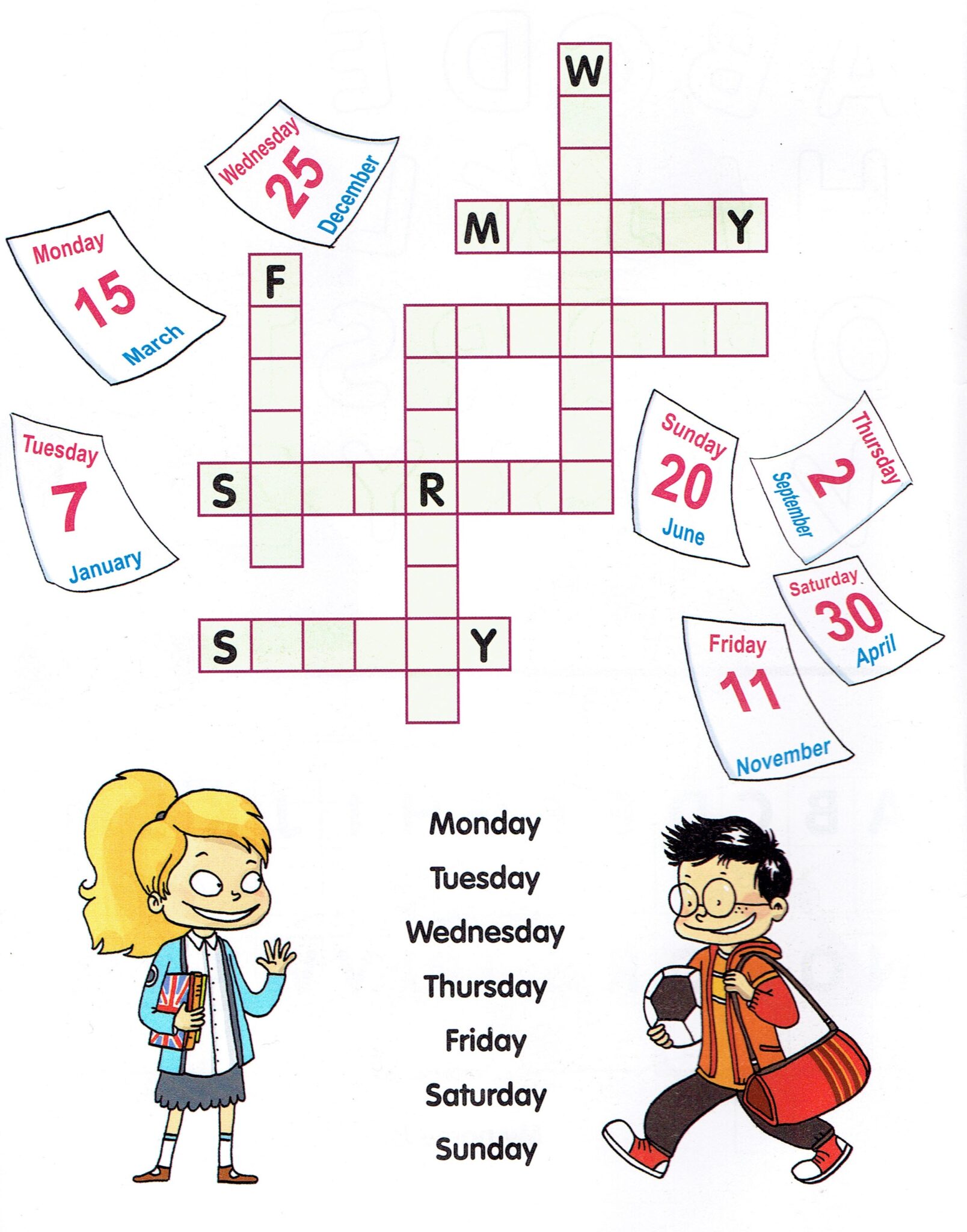 CE2 – Days of the week = Les jours de la semaine – Semaine du 11 ...